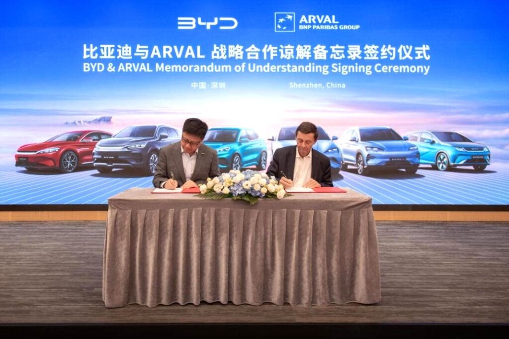 Arval será la Marca Blanca de Renting de BYD en España